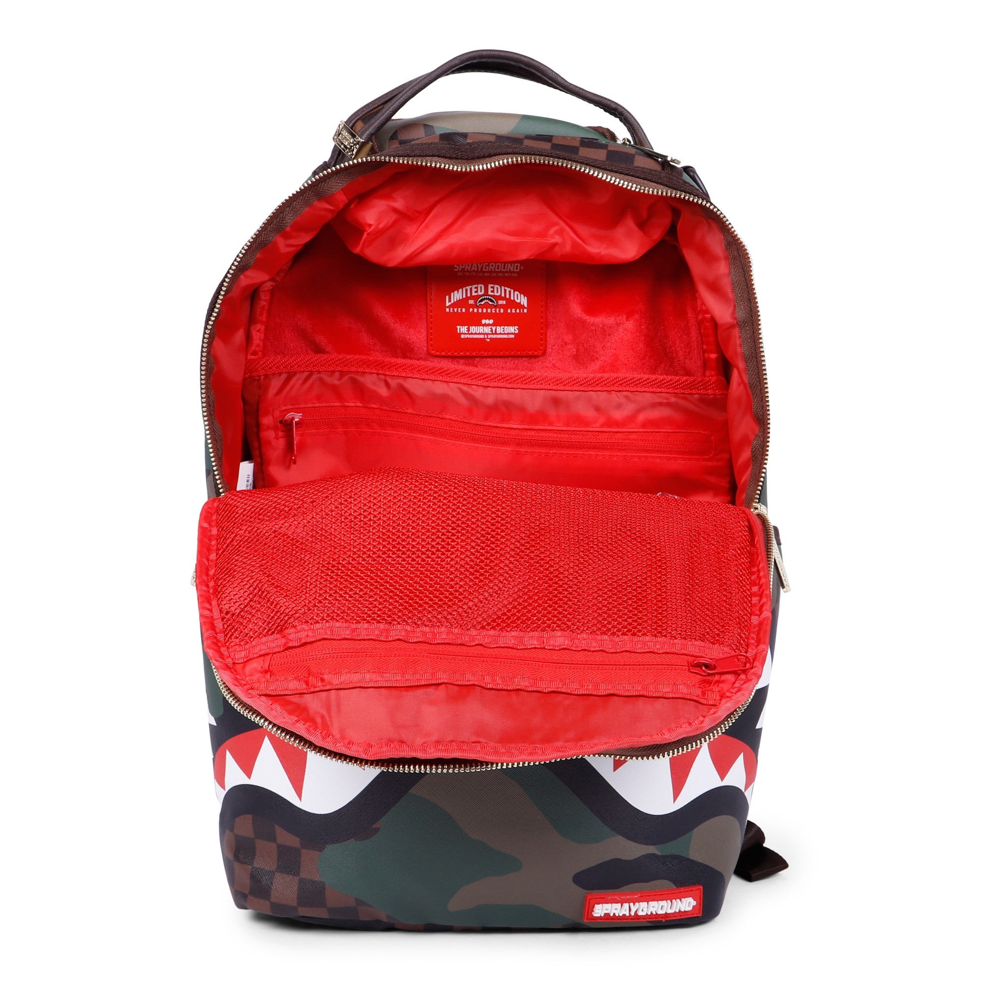 Sprayground Checkered Camo Shark Backpack | semashow.com