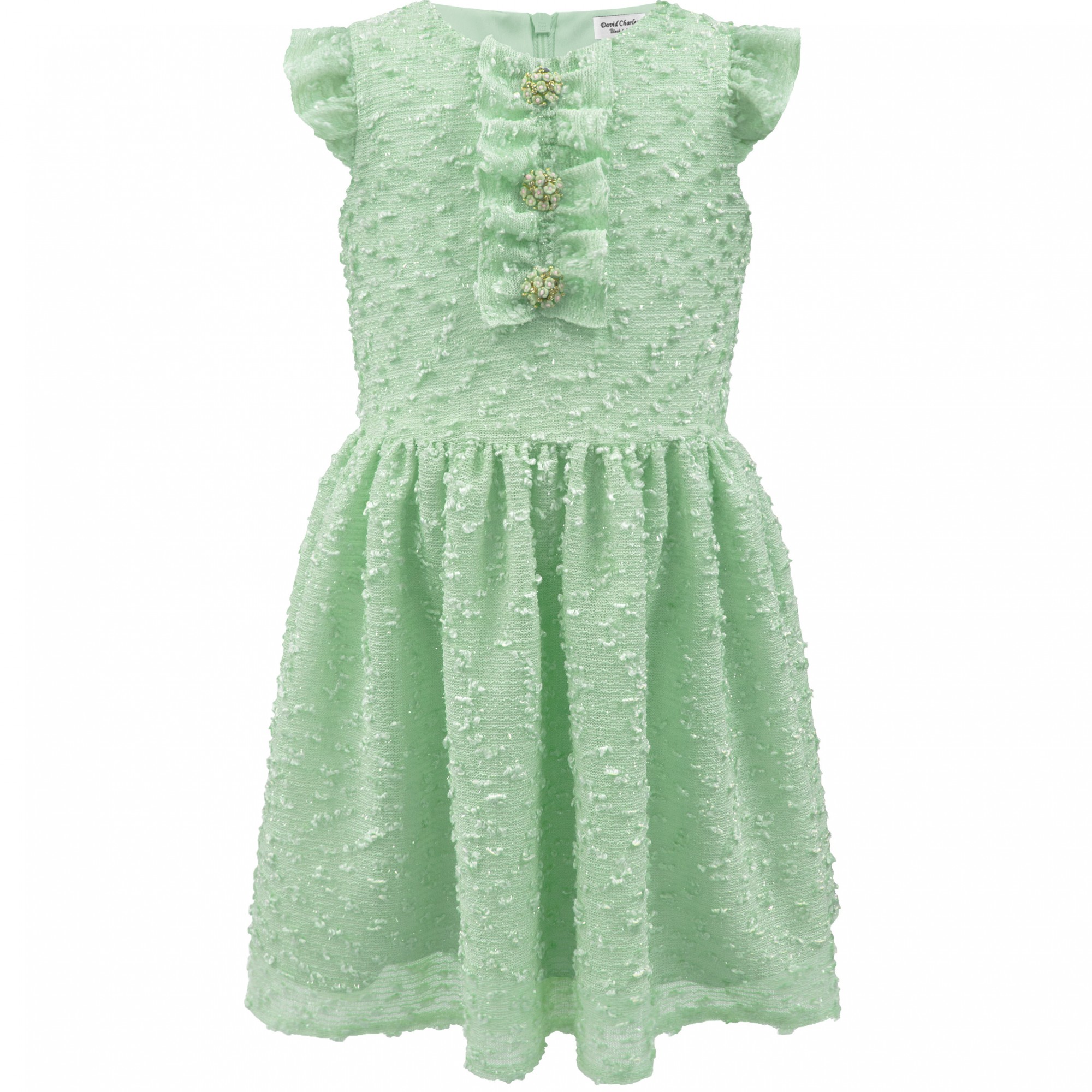 David Charles Girls Green Tweed Dress - BAMBINIFASHION.COM ...
