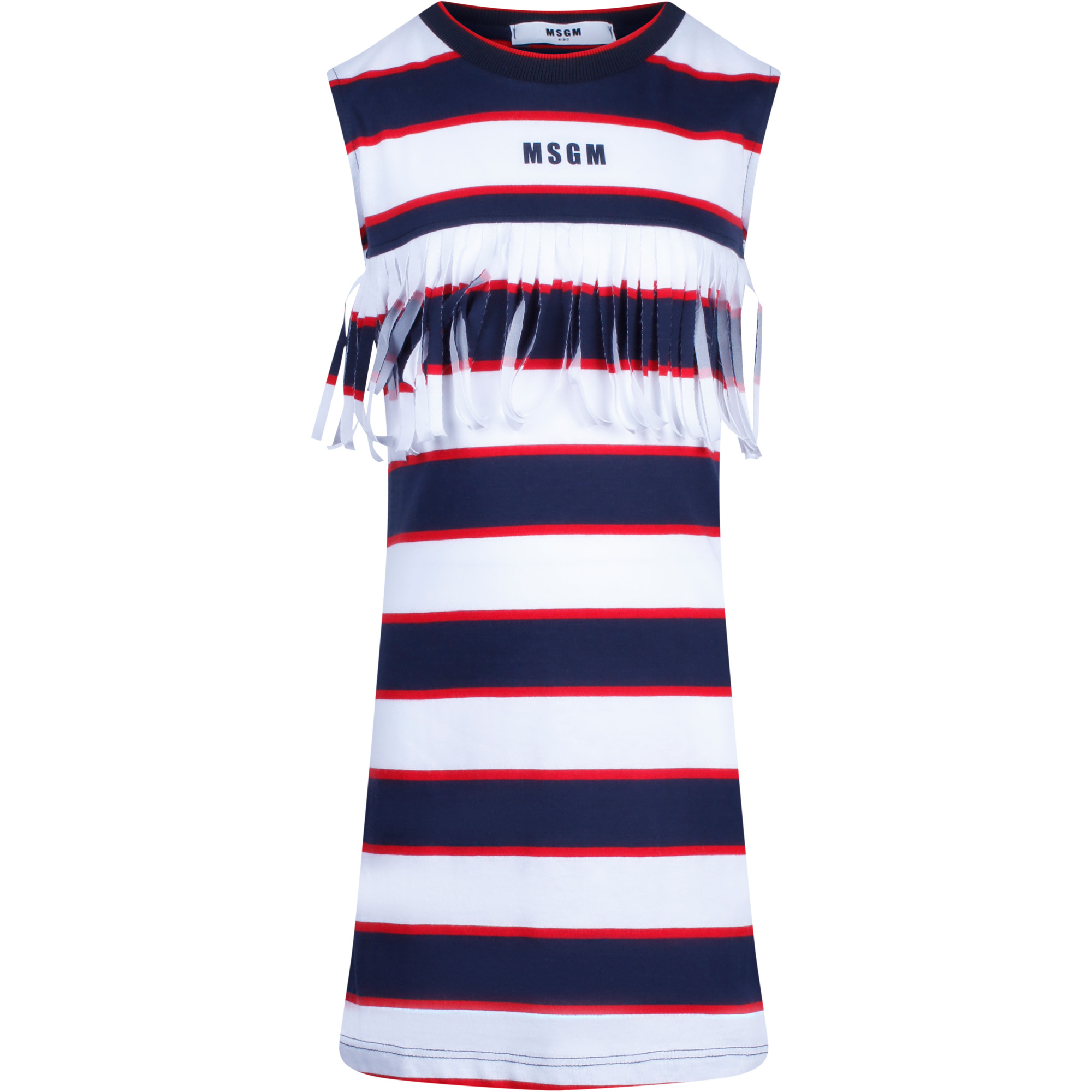 MSGM Girls Stripe & Fringe Dress — BAMBINIFASHION.COM