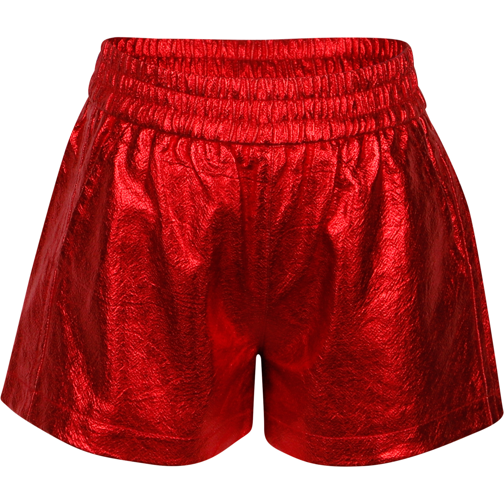 Monnalisa Metallic Reflection Effect Shorts in Red — BAMBINIFASHION.COM