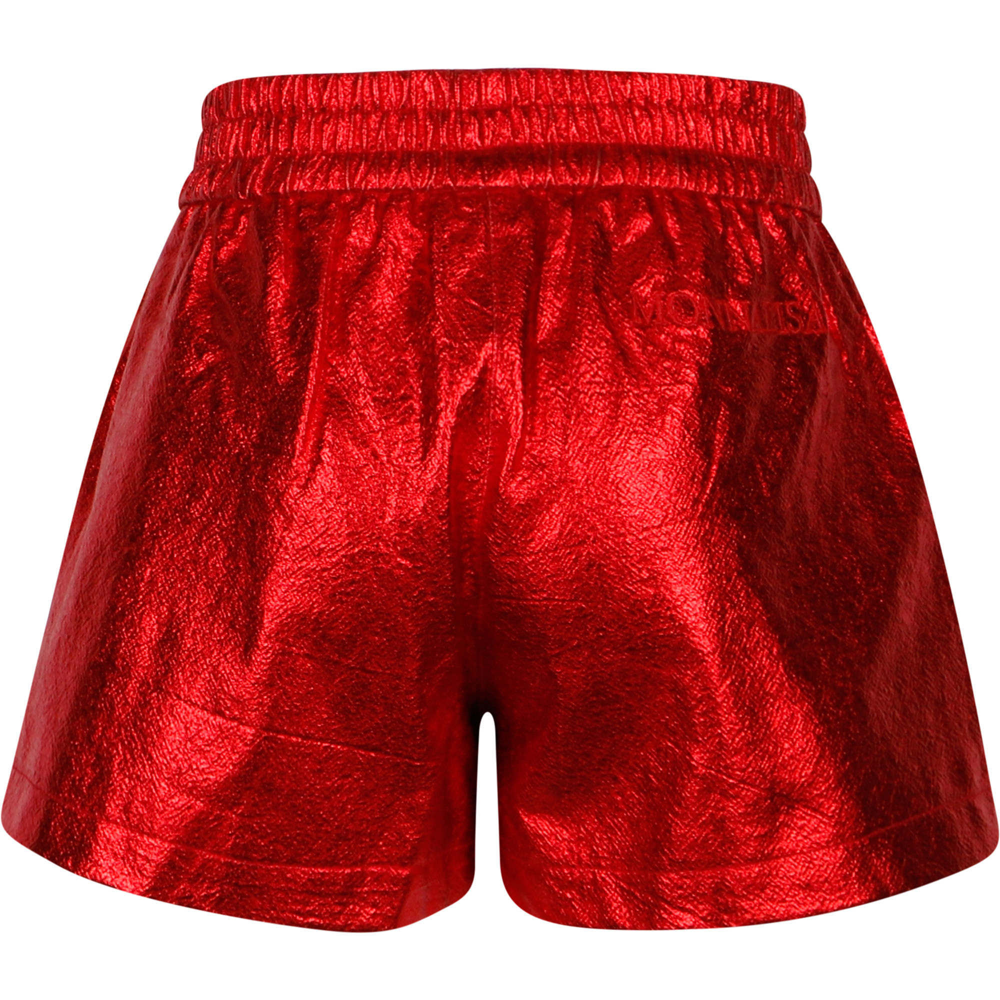 Monnalisa Metallic Reflection Effect Shorts in Red - BAMBINIFASHION.COM