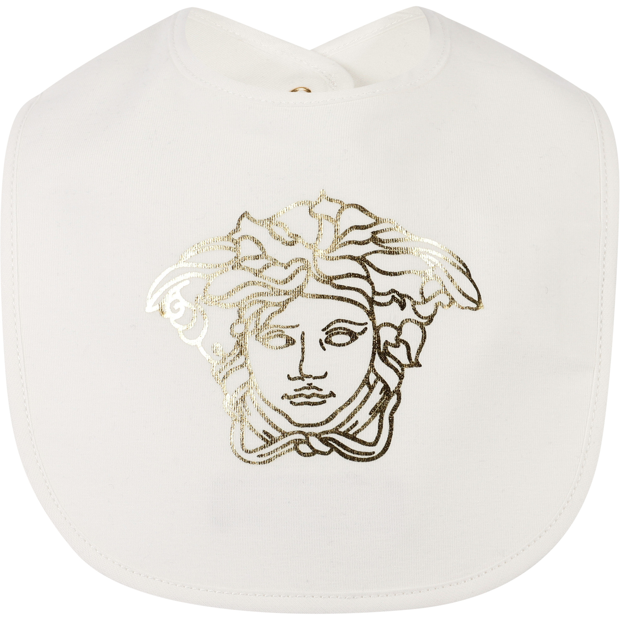 Versace Logo Set of Bibs in Off-White | BAMBINIFASHION.COM