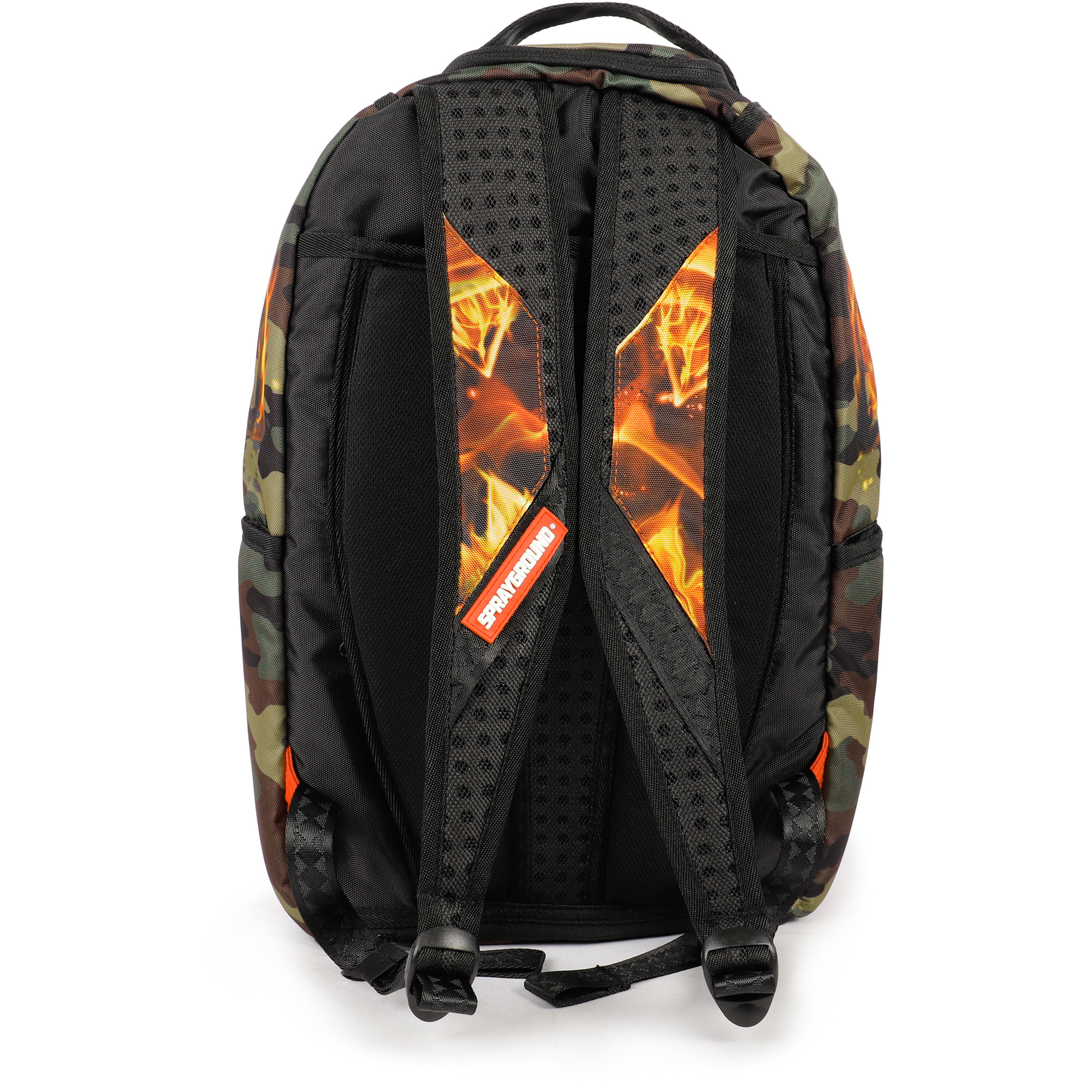 Sprayground Burning Shark Camouflage Backpack — BAMBINIFASHION.COM