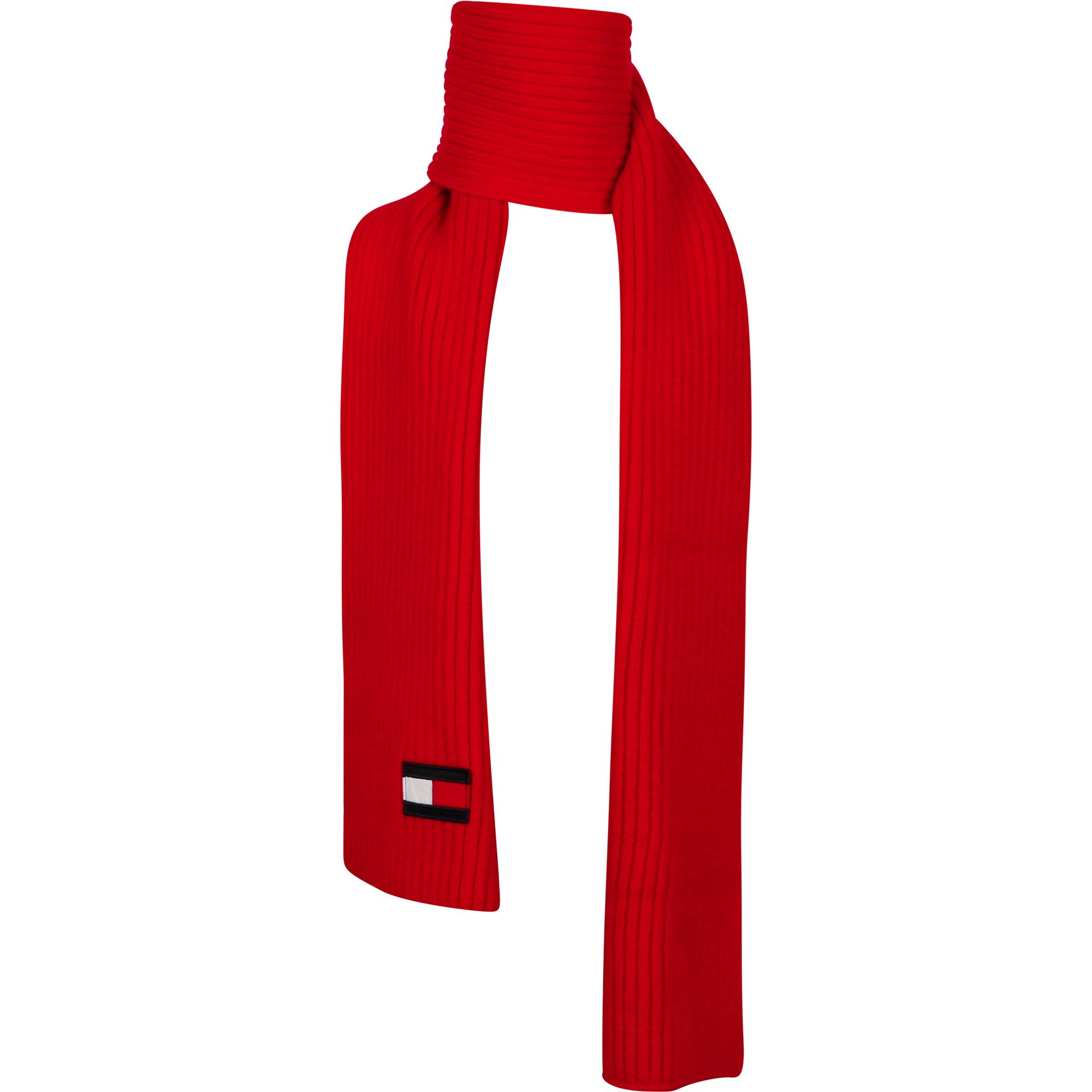 Tommy Hilfiger Logo Knitted Scarf in Red | BAMBINIFASHION.COM