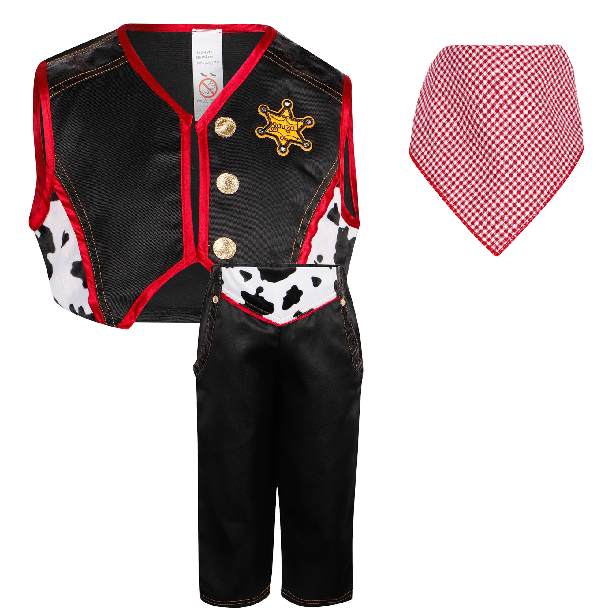 Souza Cowboy Costume in Black and Red - BAMBINIFASHION.COM