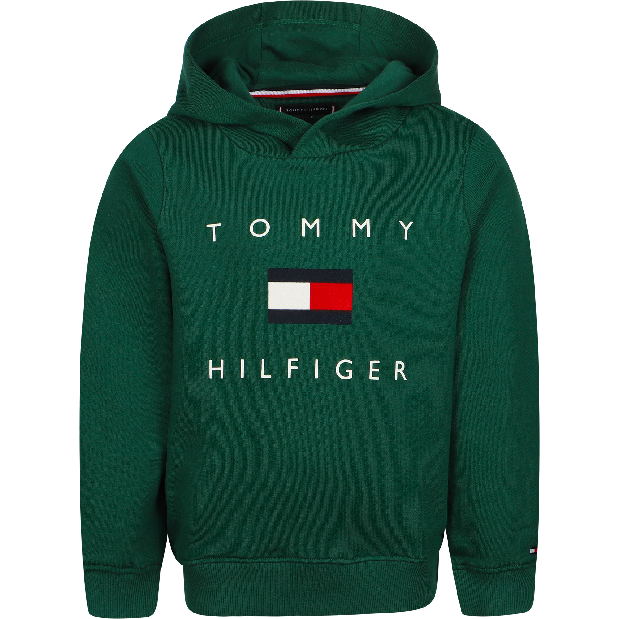 Tommy Hilfiger Logo Hoodie In Green BAMBINIFASHION COM