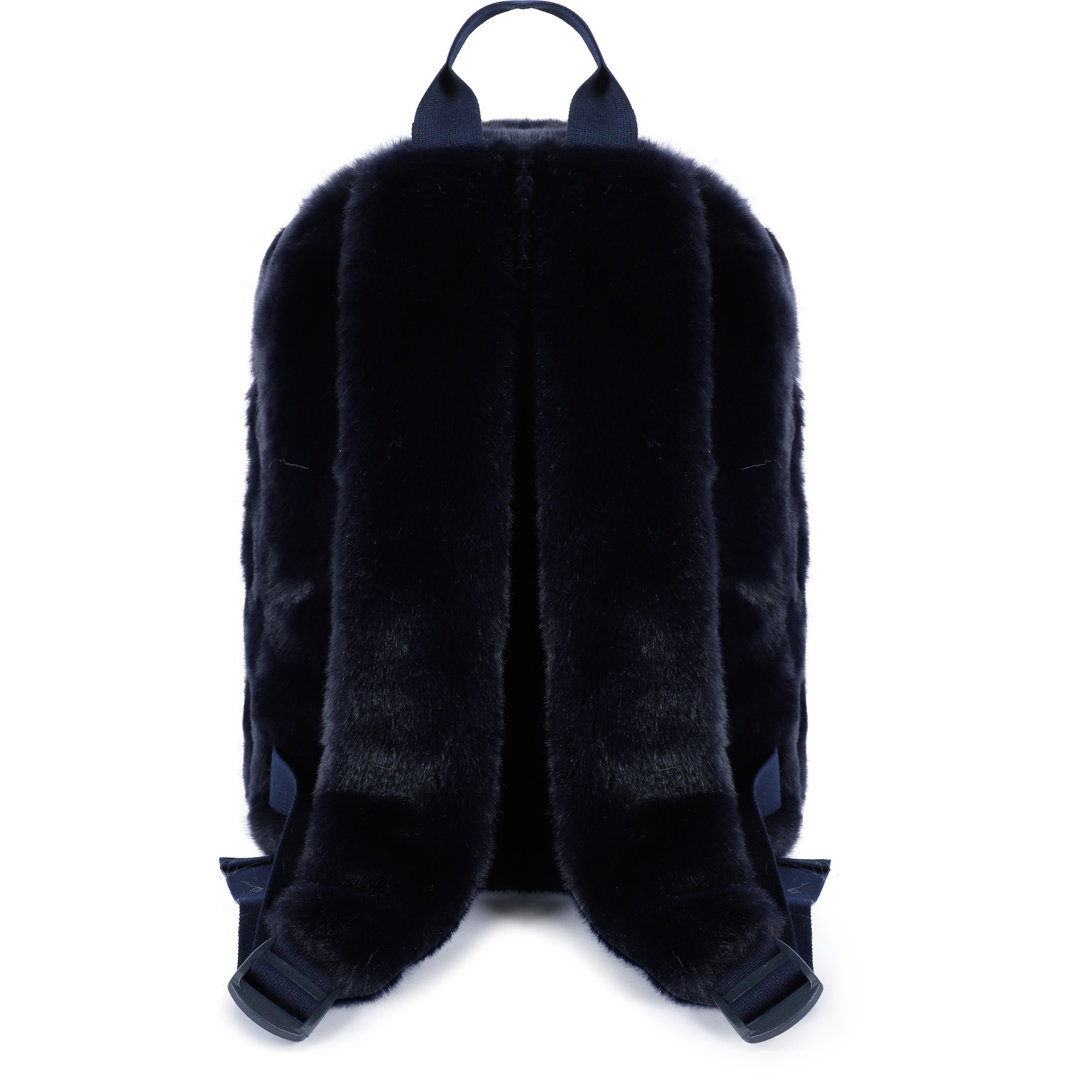 Il Gufo Faux Fur Backpack in Navy Blue - BAMBINIFASHION.COM