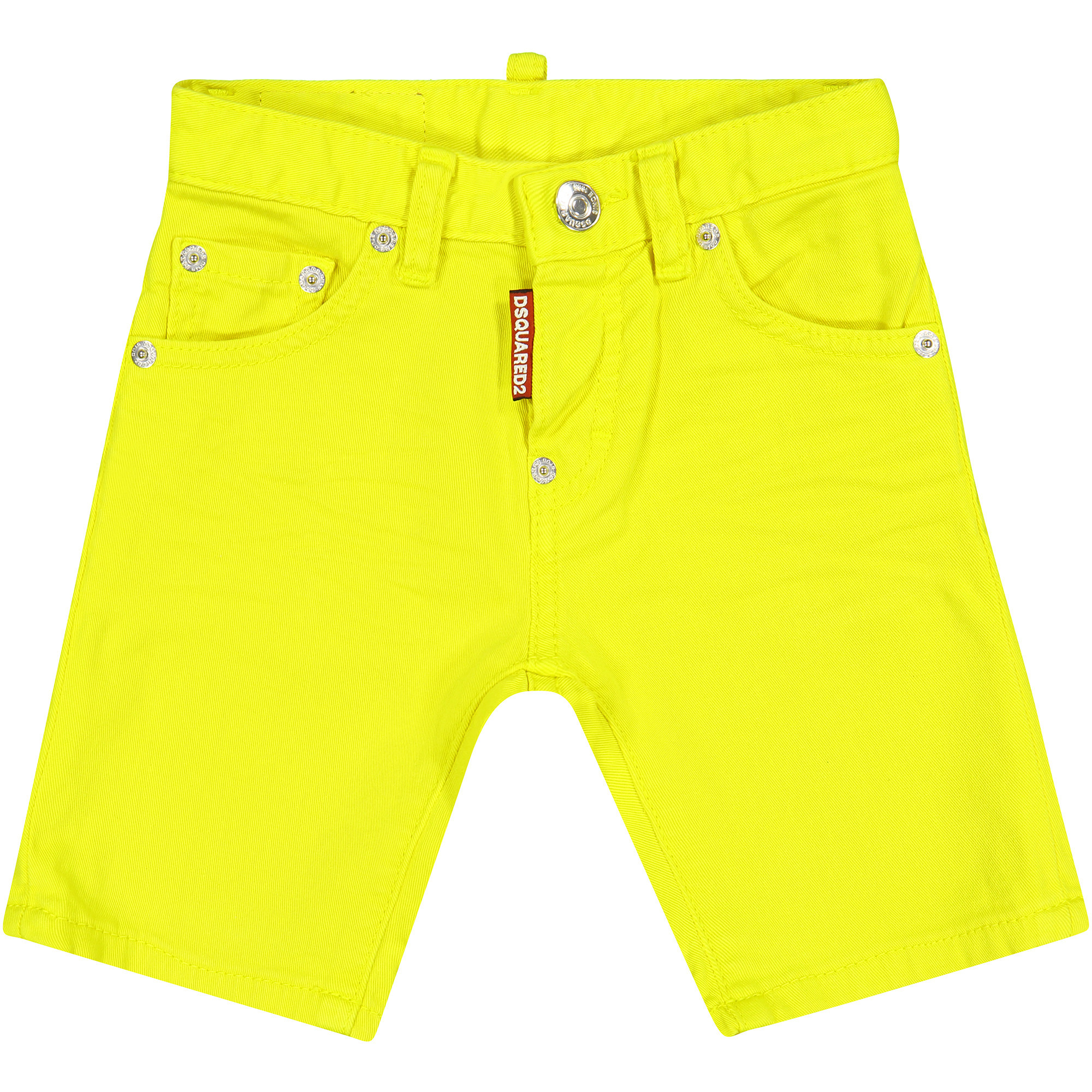 Dsquared Boys Yellow Shorts with Red Logo | BAMBINIFASHION.COM