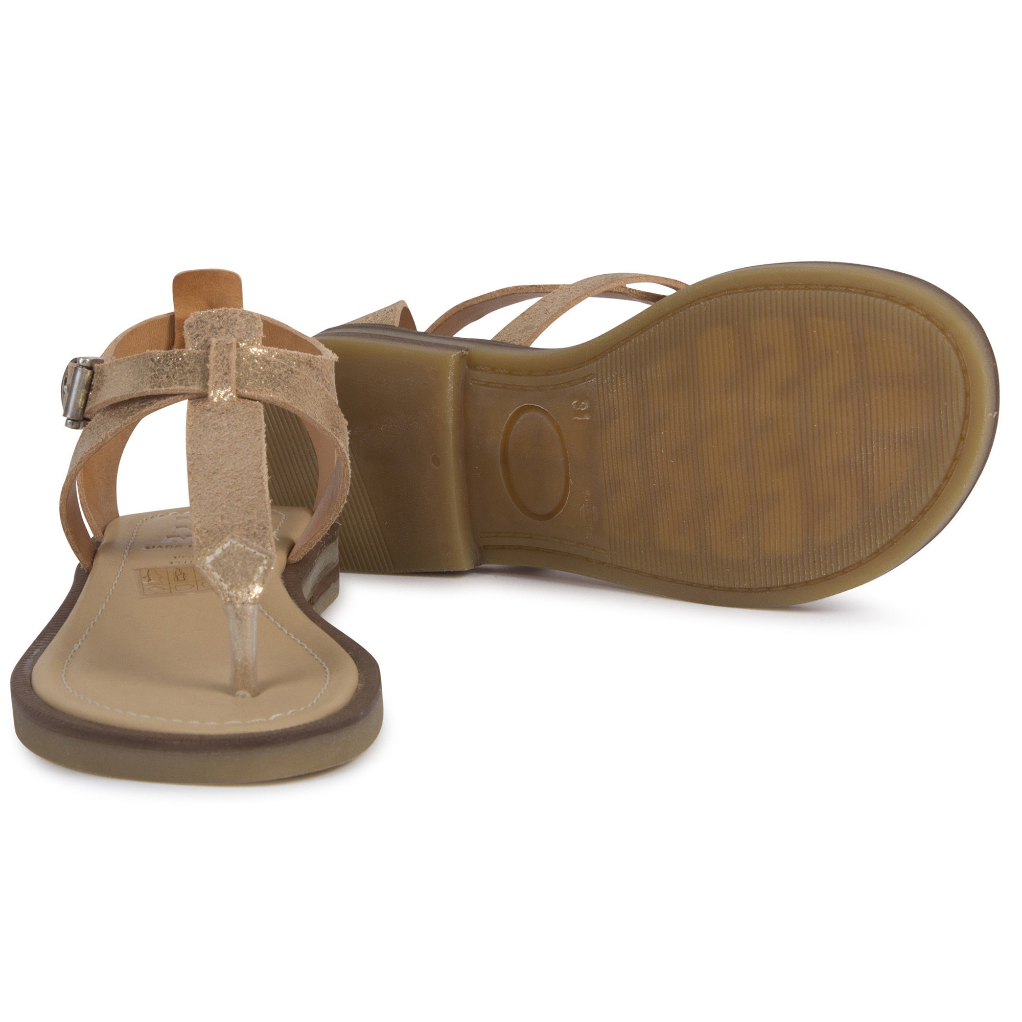 Momino Girls Thong Gold Sandals Bambinifashion Com