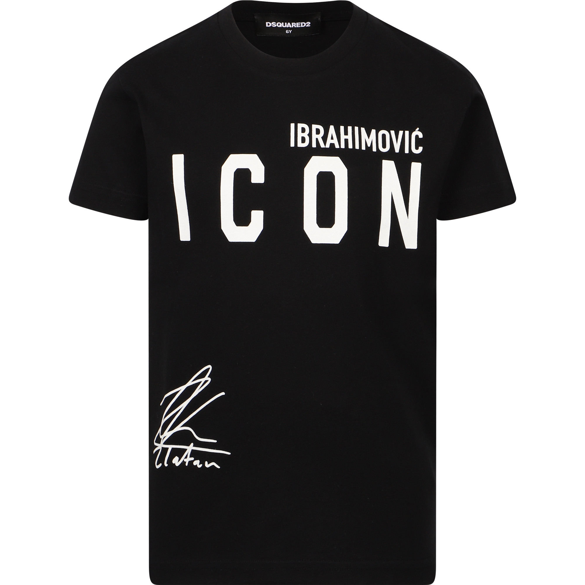 Dsquared2 Ibrahimovic ICON Logo T-Shirt in Black — BAMBINIFASHION.COM