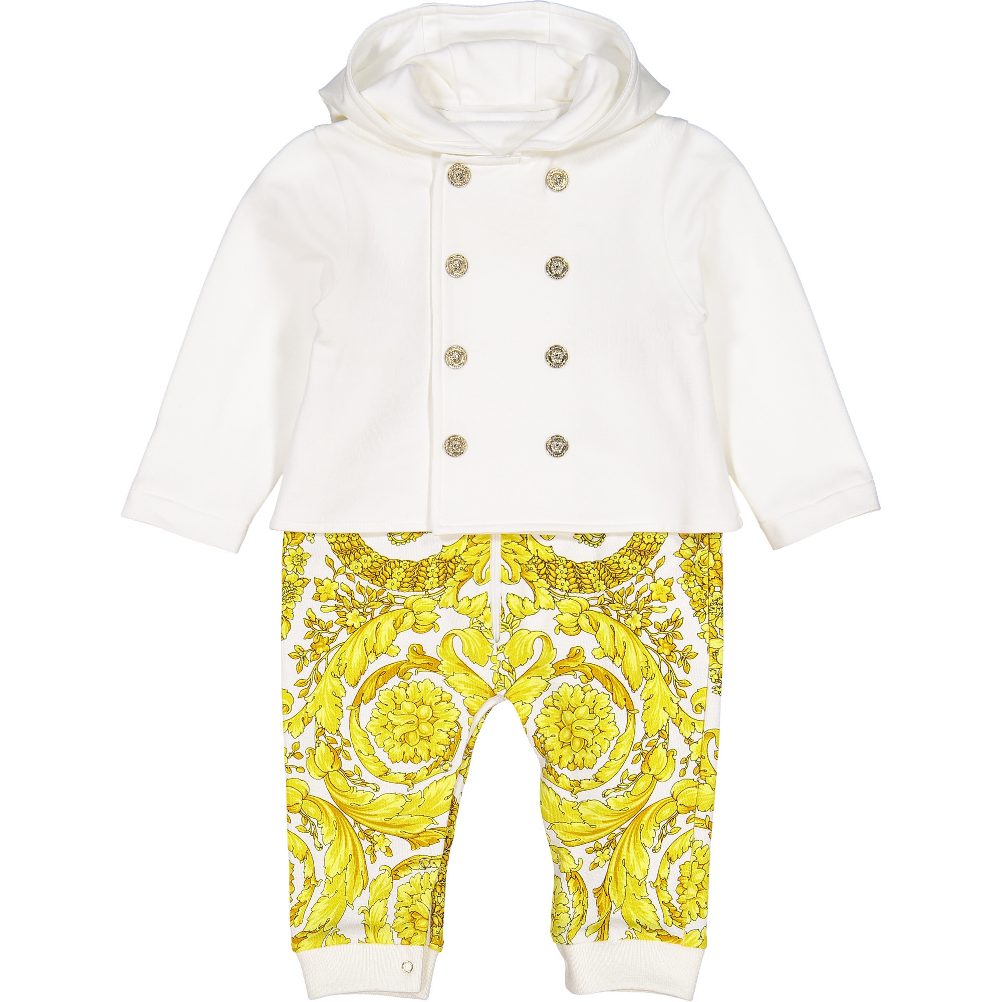 Versace Baby Set in White & Gold — BAMBINIFASHION.COM