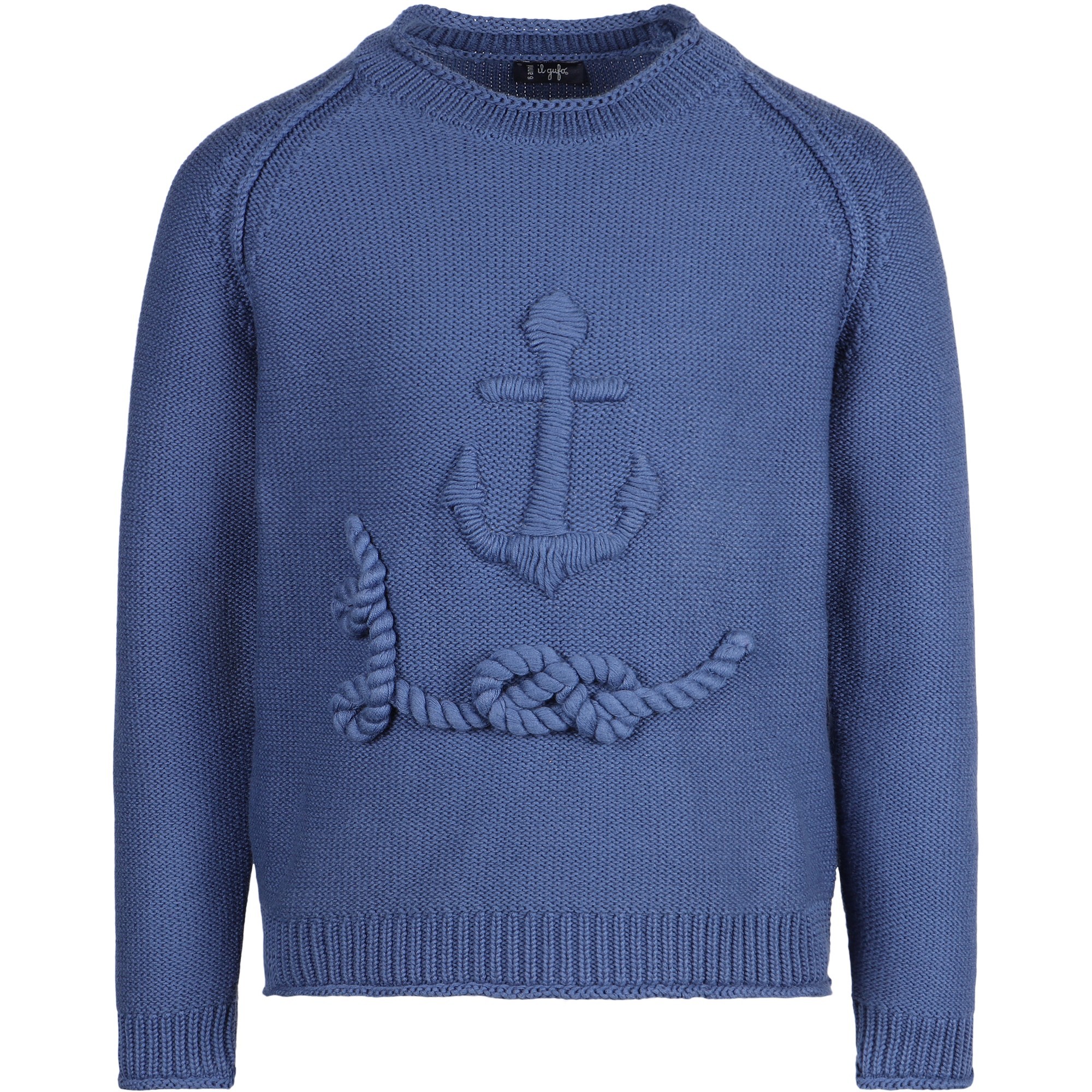 Il Gufo Boys Nautical Anchor Sweater in Blue | BAMBINIFASHION.COM