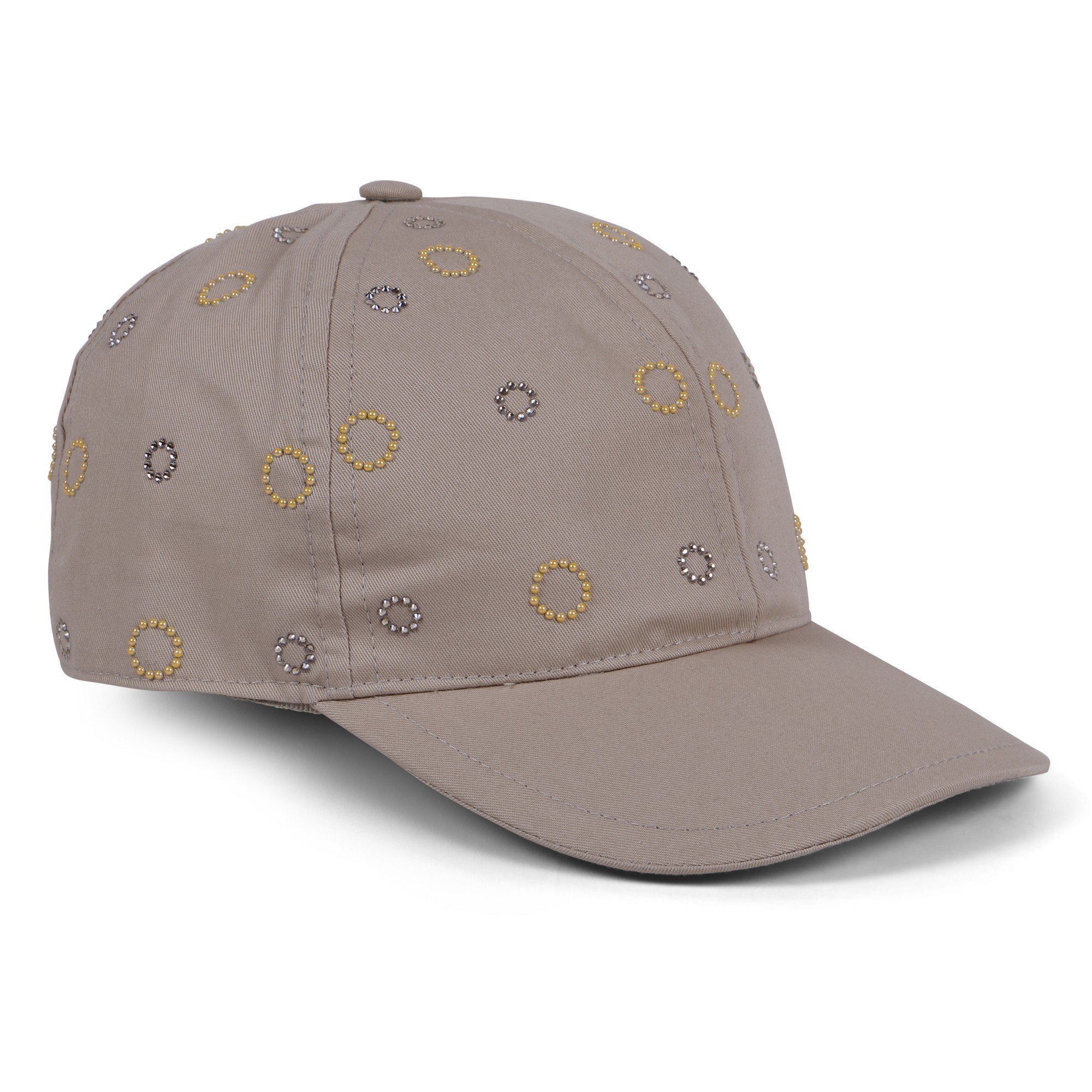 Il Trenino Girls Crystal & Pearl Cap in Brown - BAMBINIFASHION.COM